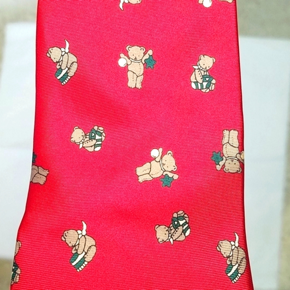 Vintage Wembley Silk Teddy Bear Christmas Tie - Gem